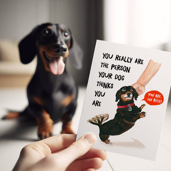 Best Dog Person Funny Thank You Cards Set - Dachsund Dog Encouragement ...